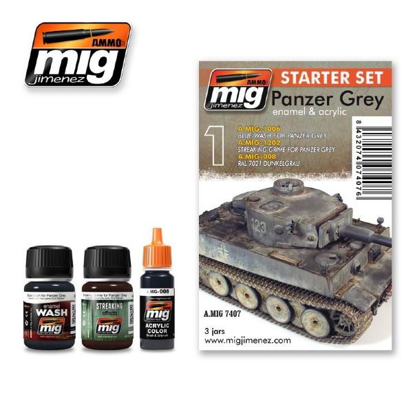 PANZER GREY SET, Ammo MIG i Weathering